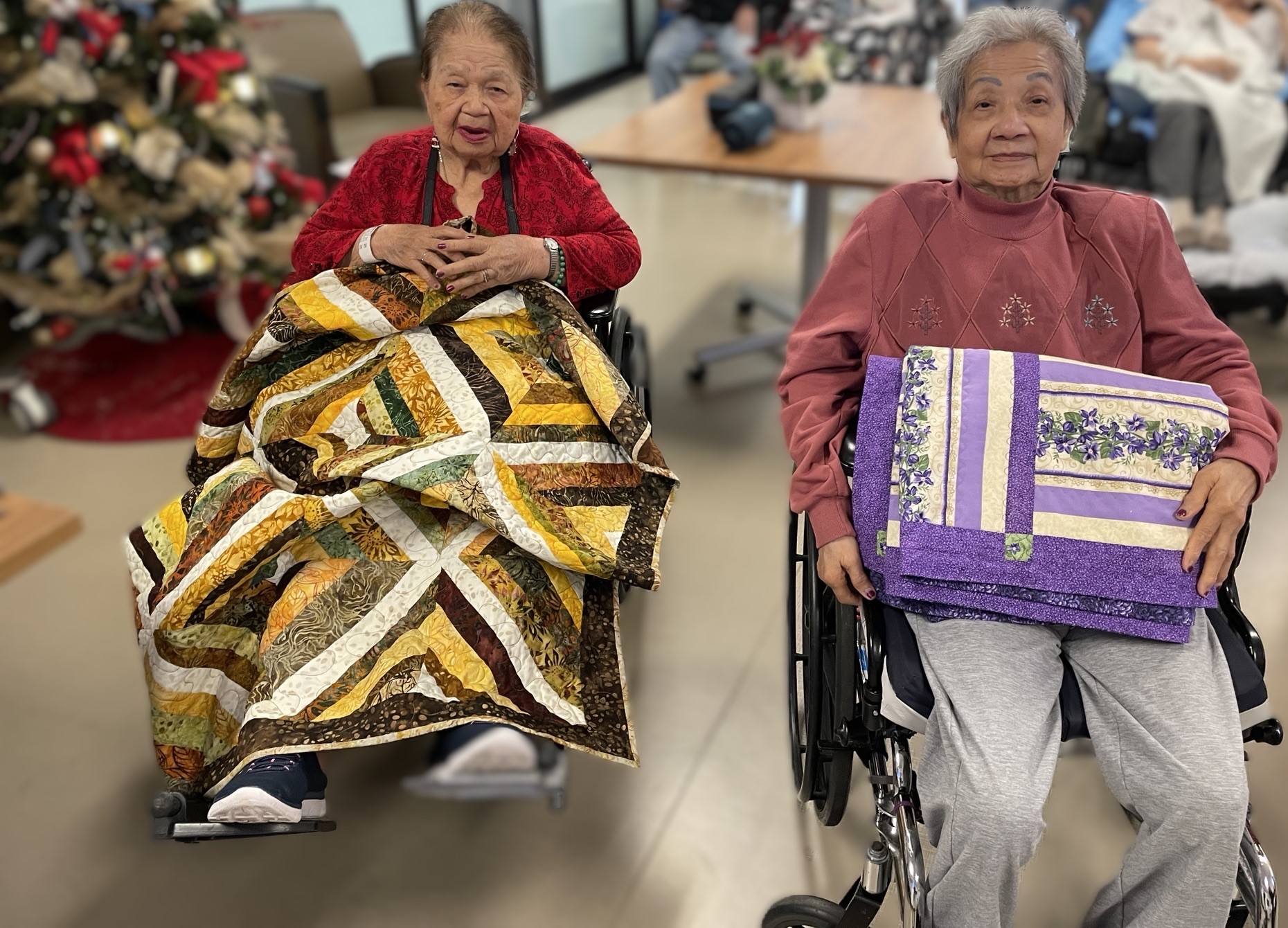 Volunteers of Sharp Coronado Hospital give handmade quilts to patients ...