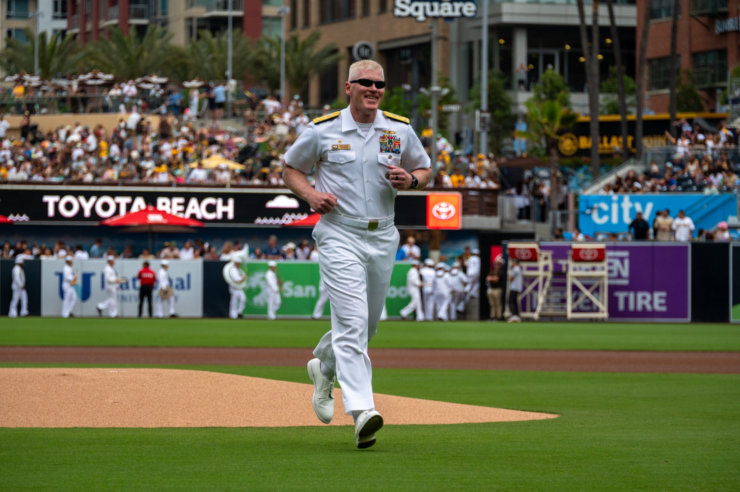 Vice Adm. John Wade throws first pitch at Padres game – The Coronado News